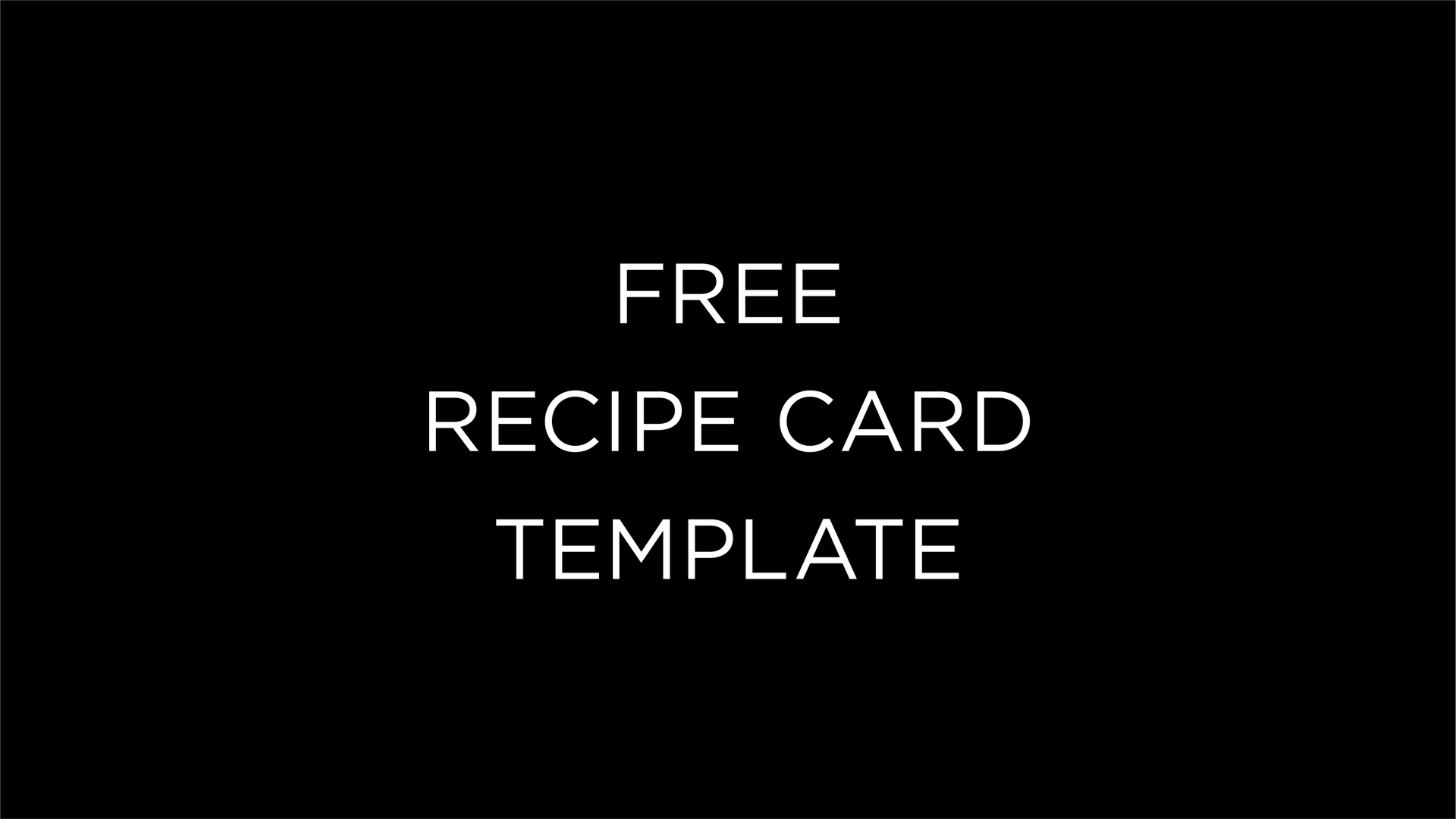 Free Recipe Card Templates