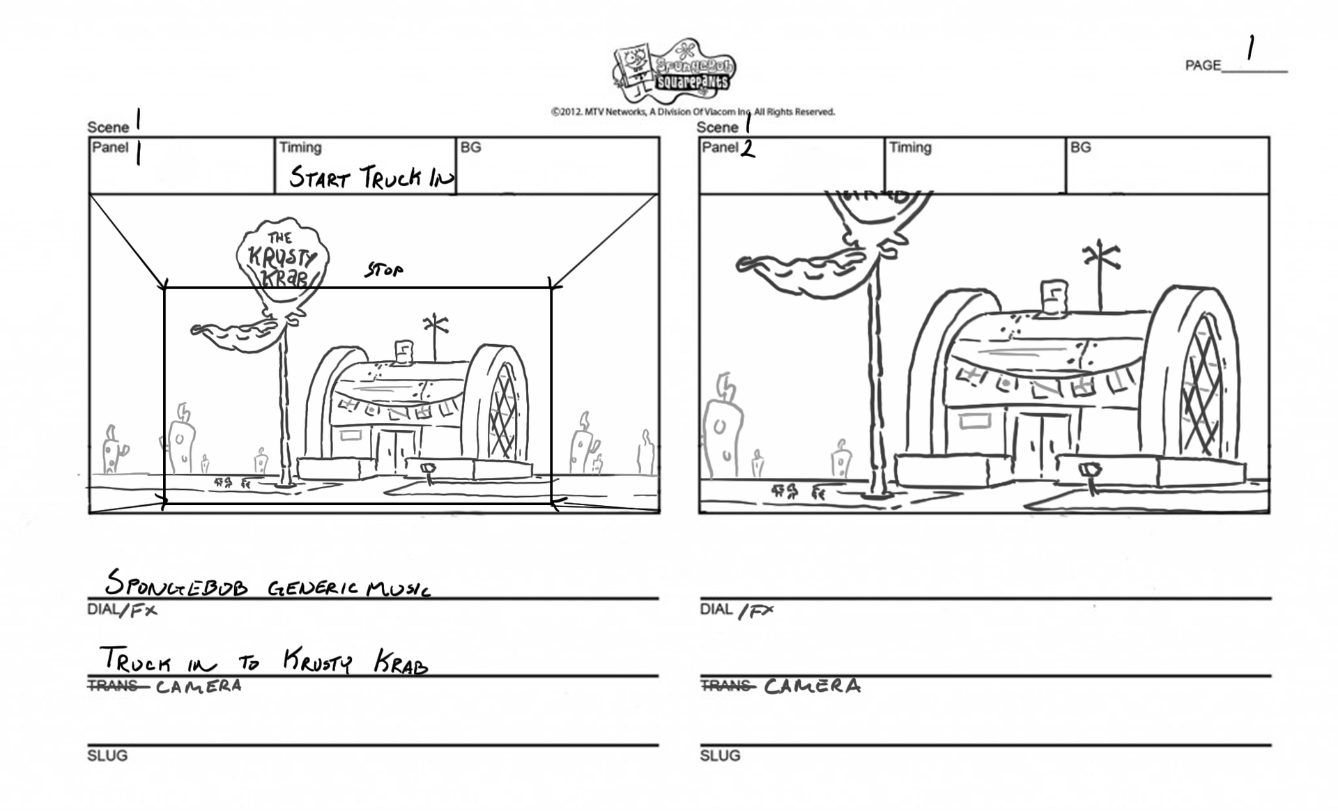 Spongebob Storyboards